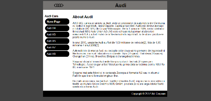My very first website - Audi